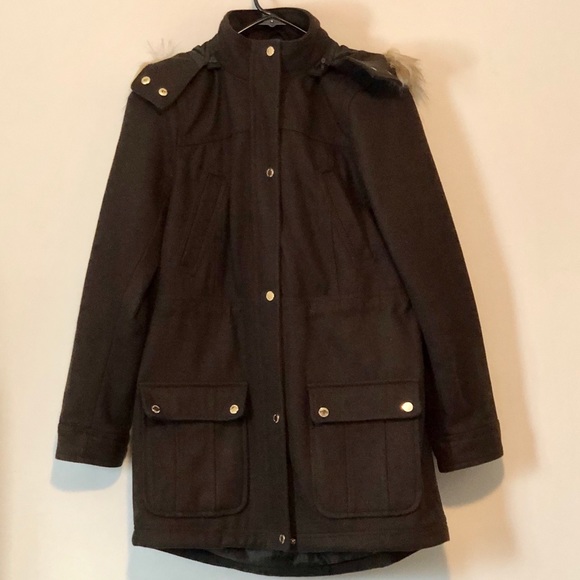 Express | Jackets & Coats | Express Military Style Coat With Faux Fur ...